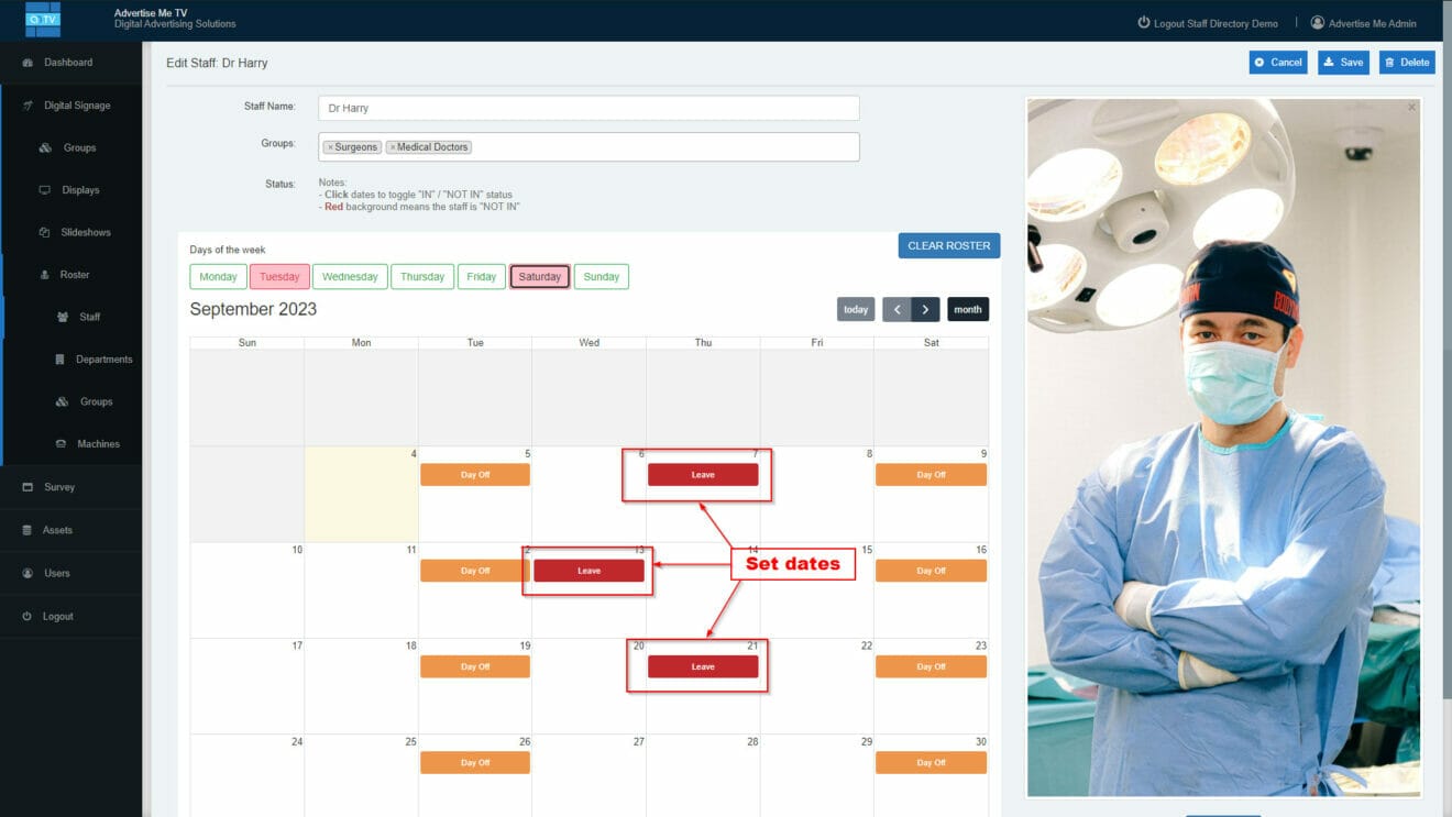 HOW TO SETUP ROSTER SCHEDULING IN THE STAFF ROSTER MODULE