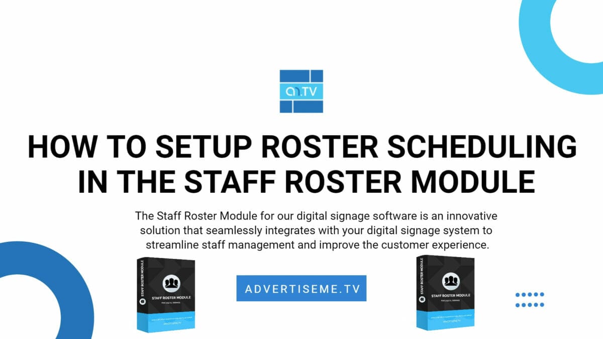 HOW TO SETUP ROSTER SCHEDULING IN THE STAFF ROSTER MODULE